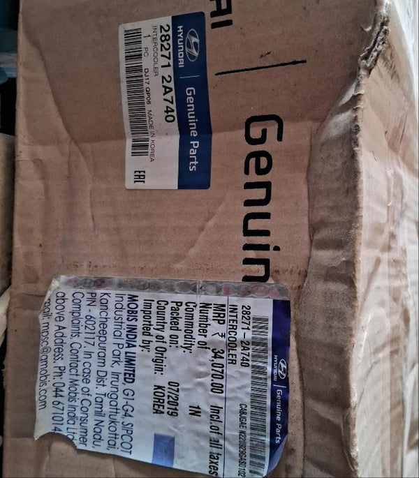 Hyundai Creta Diesel - Intercooler 28271 2A490 - Hyundai Genuine ...